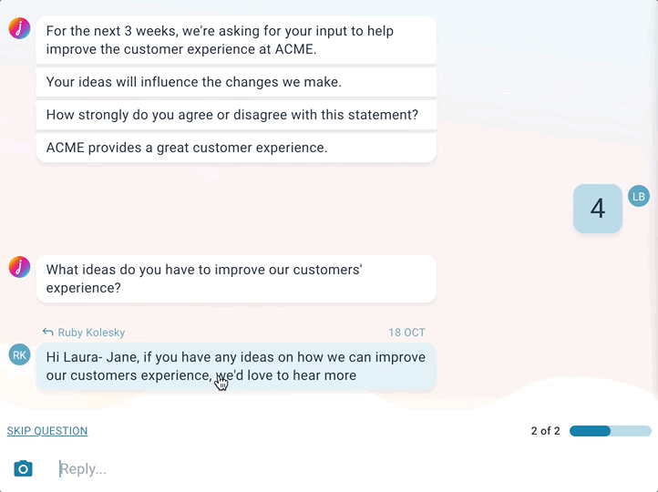 How do I react to a facilitator message?